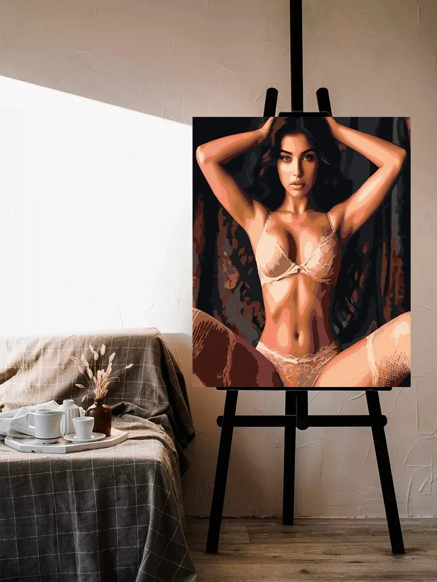 Картина по номерам Девушка Брюнетка Красивая Женщина