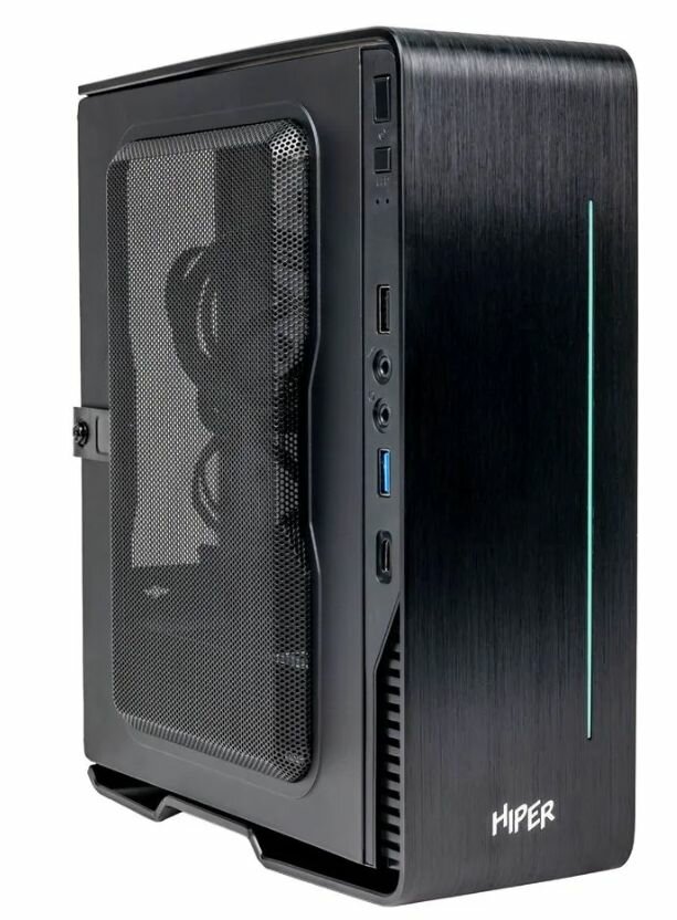 Компьютерный корпус HIPER Vi7B (VI7B HPU-200PF) черный - Mini Tower, Mini ITX, USB 2.0, 3.2 Gen 2 Type A, 3.2 Gen 2 Type-C