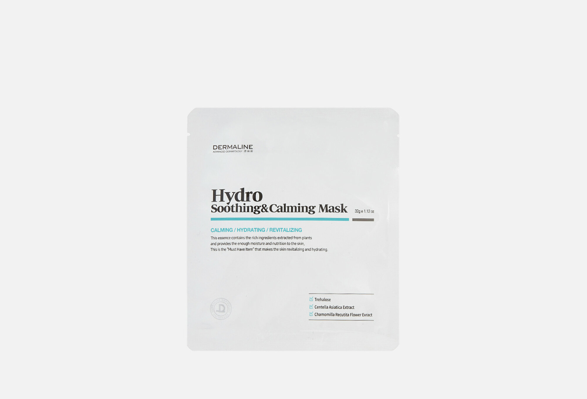 Успокаивающая тканевая маска для лица DERMALINE HYDRO SOOTHING & CALMING MASK 32 г