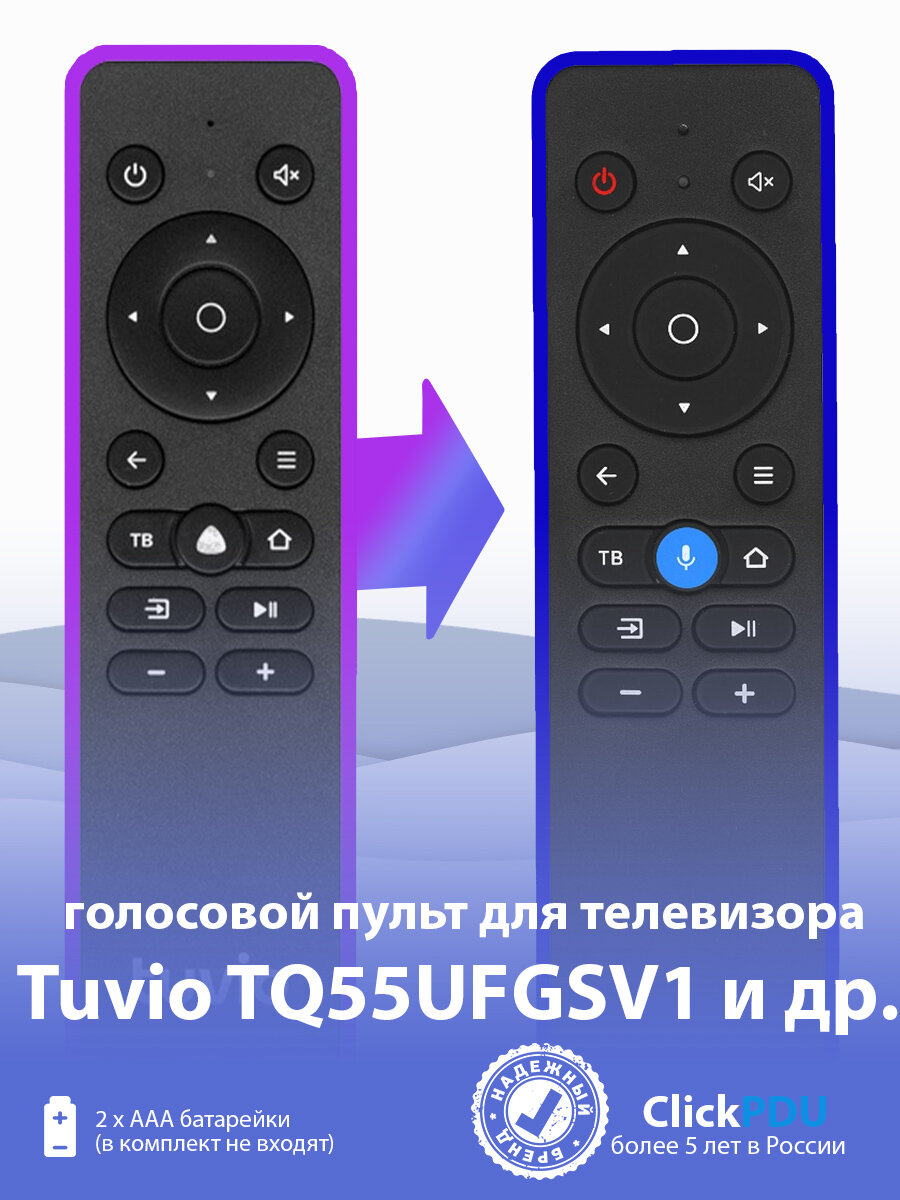 Пульт для телевизора Tuvio TQ55UFGSV1 и др. голосовой