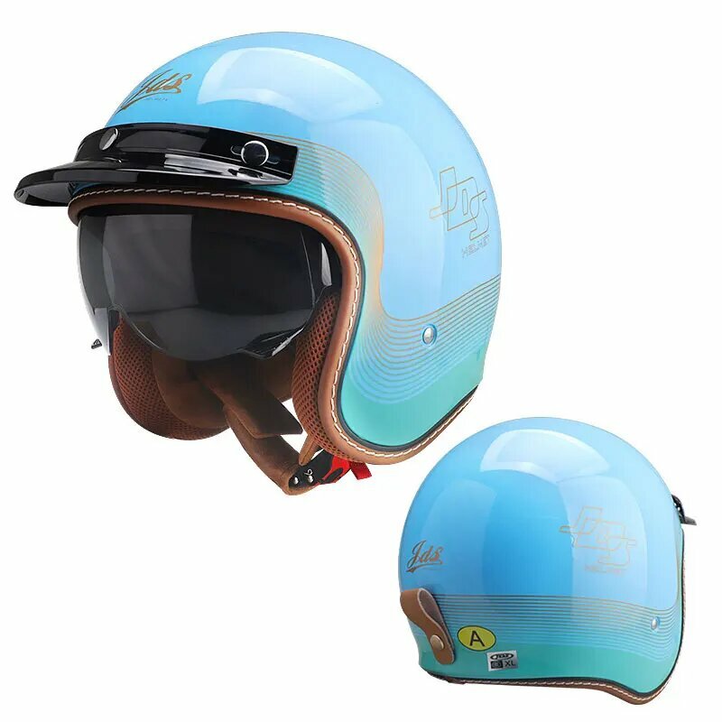 Мотоциклетный шлем с открытым лицом, мотошлем в горошек, мотошлем пилота, чоппера, Ретро L, TYPE B