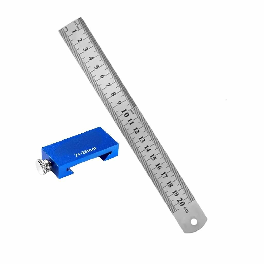Малка, Стальная линейка для разметки деревообработки с позиционирующим блоком-стальная 20 см