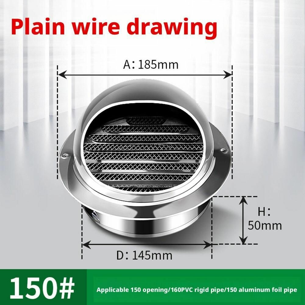 Колпак вентиляционный 304 нержавеющая сталь, наружная вентиляционная решетка с защитой от дождя и ветра для кухни, ванной, фанатара и вытяжной трубы