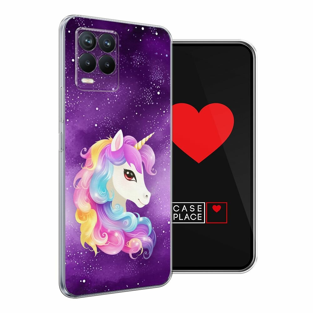 Чехол на Realme 8/8 Pro / Реалми 8/8 Про с принтом "Кудрявый единорог" — фото 1