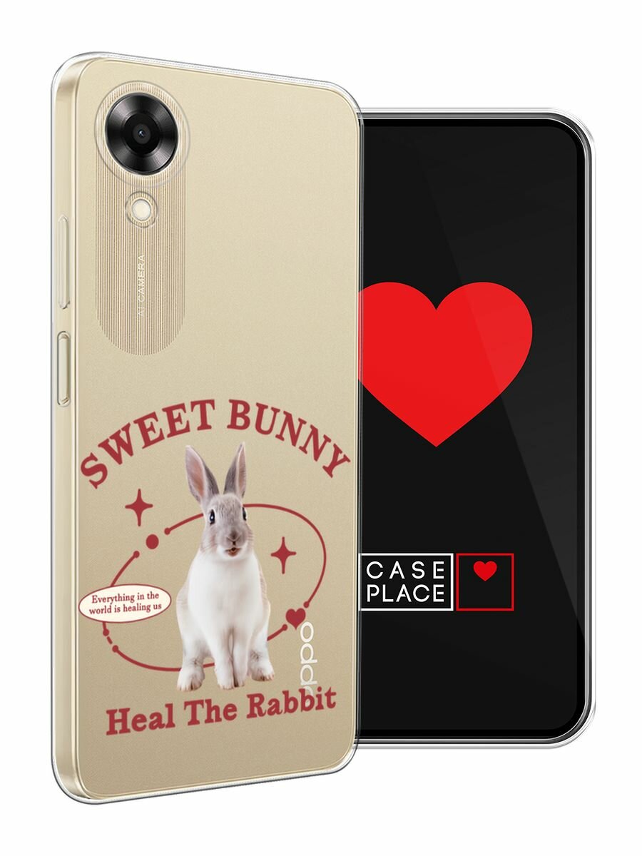 Чехол на Oppo A17K / Оппо A17K с принтом "Heal the rabbit", прозрачный — фото 1
