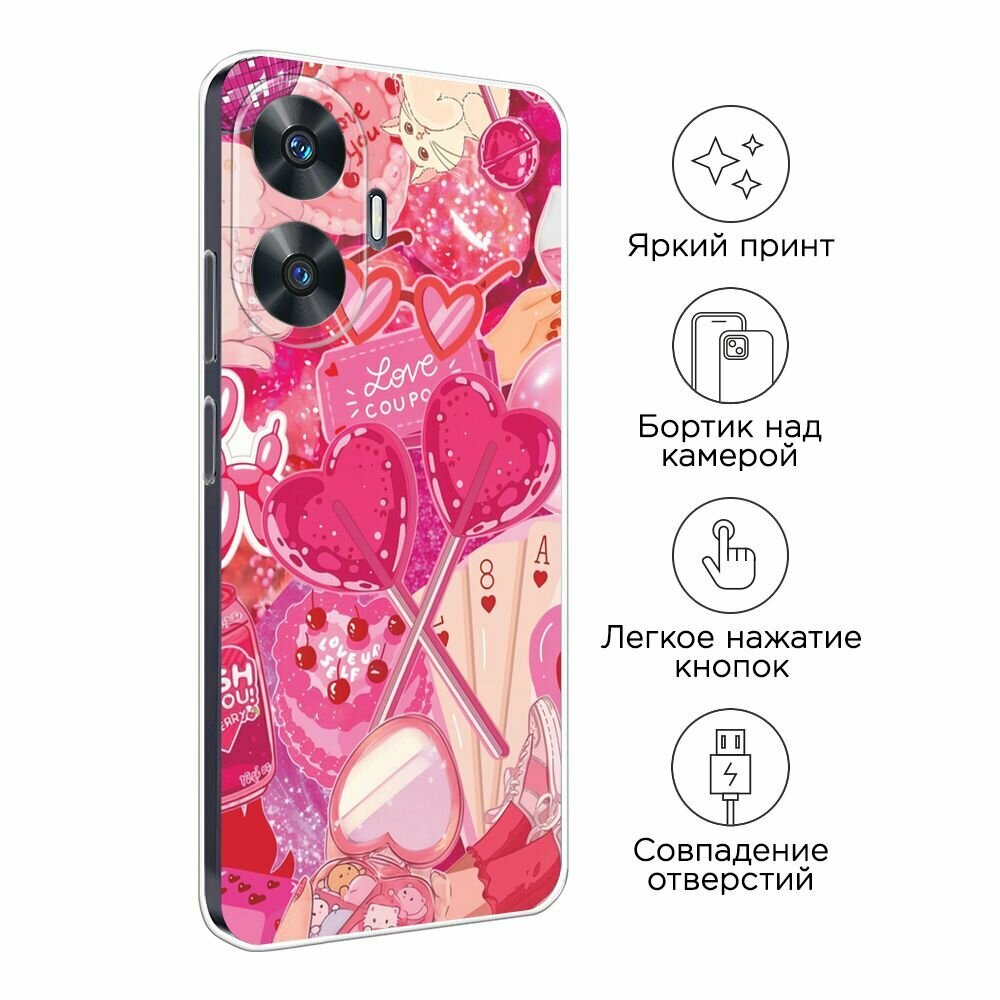 Чехол на Realme C55 / Реалми C55 с принтом "Love coupon - 14 февраля" — фото 1