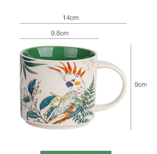Керамическая чашка с цветочной глазурью, кружка для домашнего завтрака большой емкости
