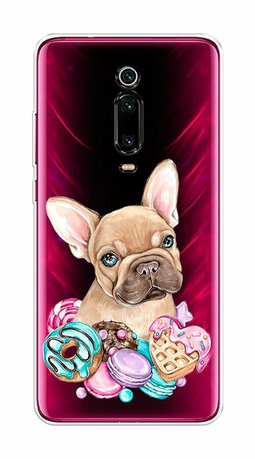 Чехол на Xiaomi Redmi K20/K20 Pro/Mi 9T/9T Pro / Сяоми Редми К20/K20 Pro с принтом "Бульдог и сладости", прозрачный
