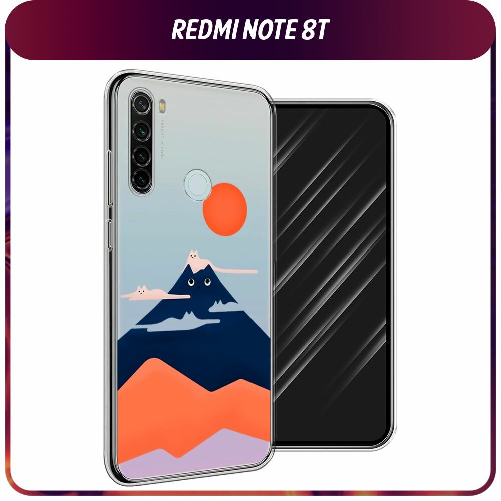 Чехол на Xiaomi Redmi Note 8T / Сяоми Редми Нот 8Т с принтом "Кот-гора", прозрачный