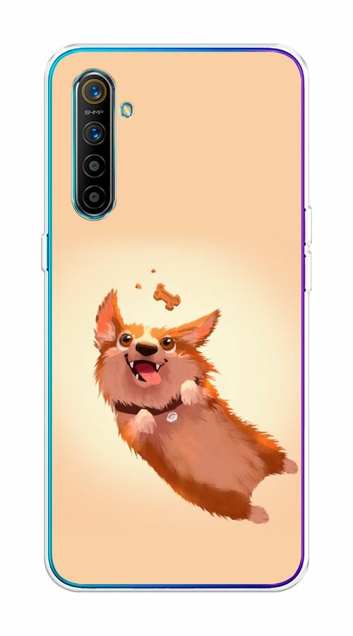 Силиконовый чехол на Realme XT / Реалми XT с принтом Корги печенька