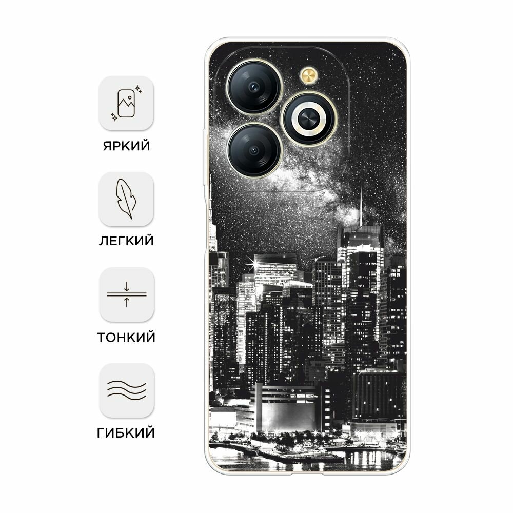 Чехол на Infinix Smart 8 Plus / Инфиникс Смарт 8 Плюс с принтом "Ночной Нью-Йорк" — фото 1