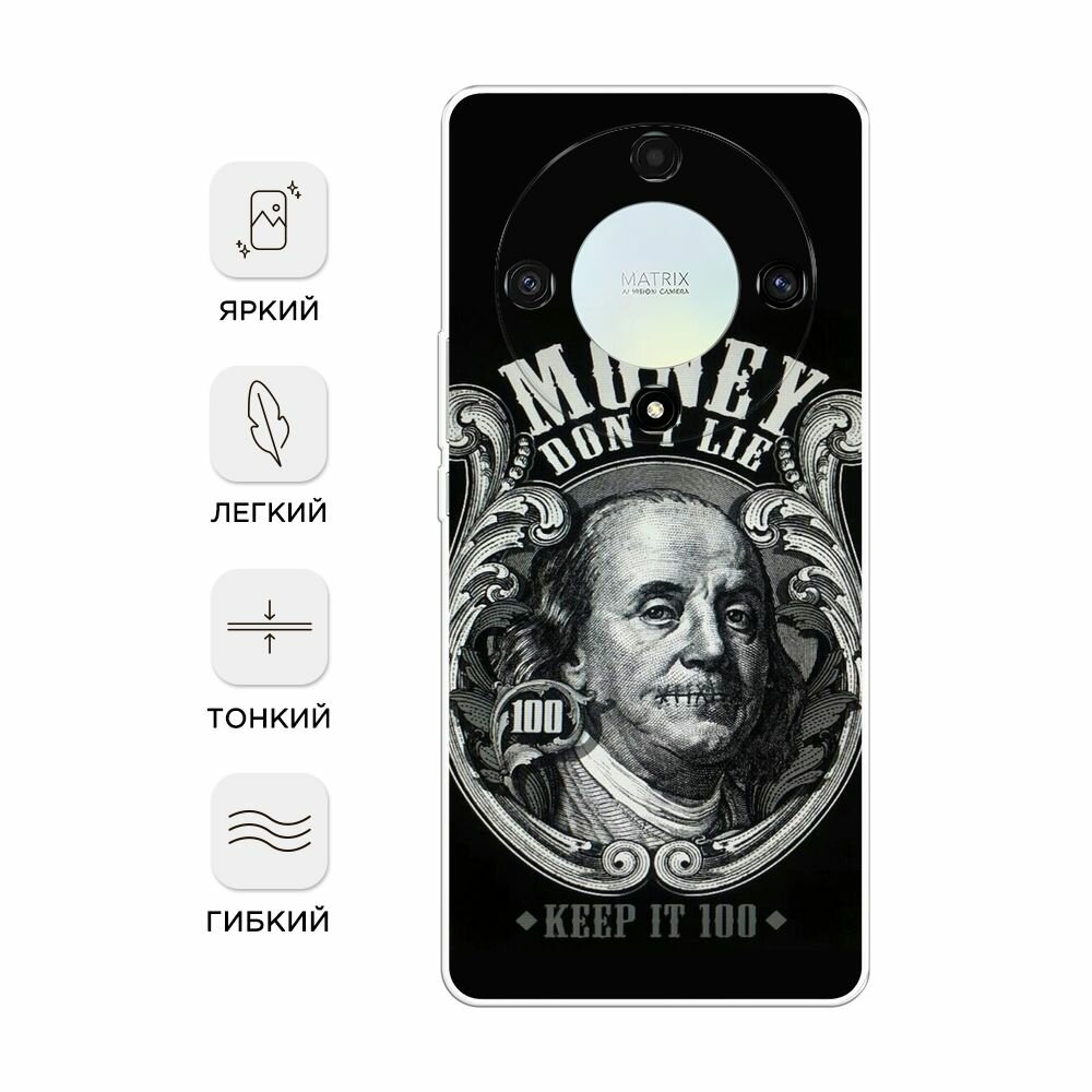 Силиконовый чехол на Honor X9A / Хонор X9A с принтом Money dont lie — фото 1