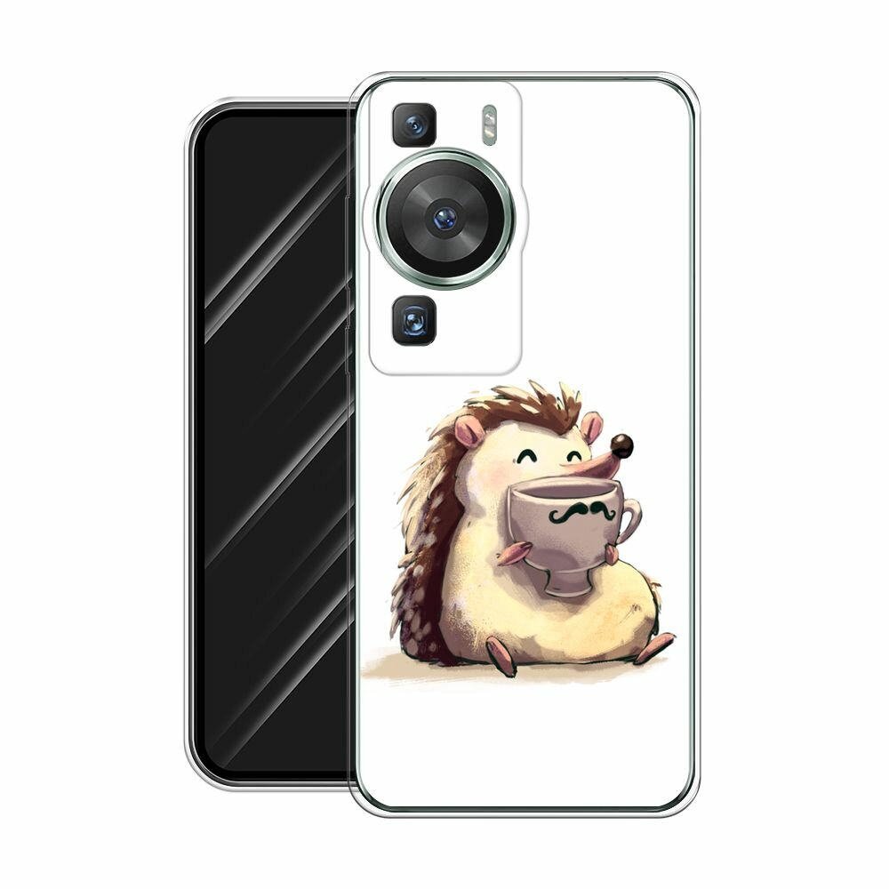 Чехол на Huawei P60/P60 Pro / Хуавей P60/P60 Про с принтом "Еж кофеман" — фото 1
