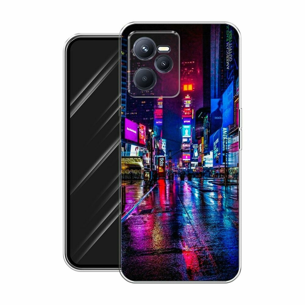 Чехол на Realme C35 / Реалми C35 с принтом "Фиолетовая улица" — фото 1