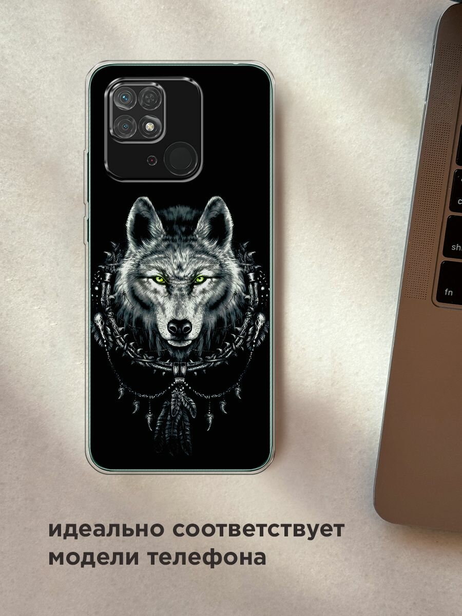 Чехол на Xiaomi Redmi 10C / Сяоми Редми 10C с принтом "Волк оберег" — фото 1