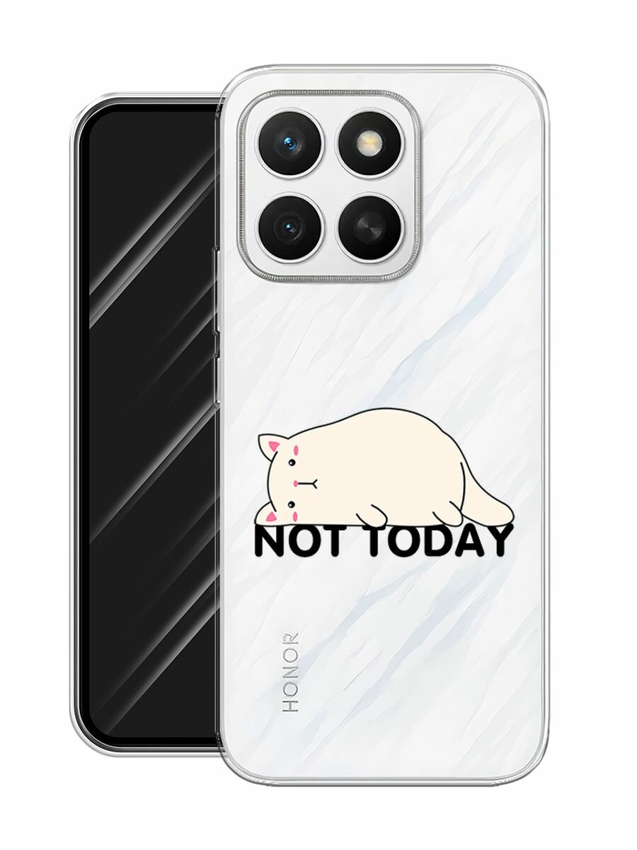 Чехол на Honor X8c / Хонор X8c с принтом "Cat not today", прозрачный — фото 1