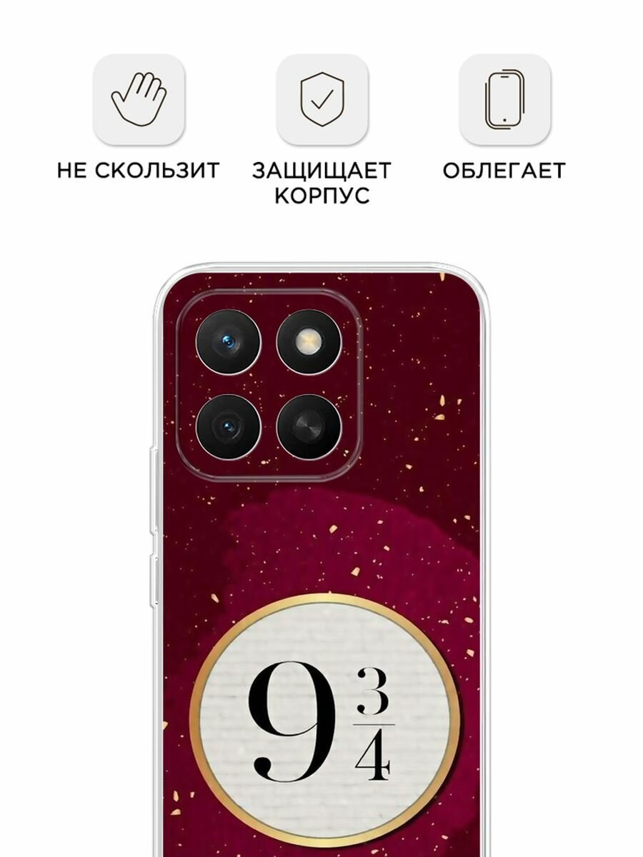 Силиконовый чехол на Honor X8c / Хонор X8c с принтом 9 и 3/4 — фото 1