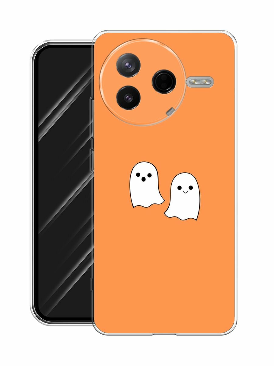 Силиконовый чехол на Poco F7 Pro / Поко F7 Про с принтом Cute ghosts — фото 1