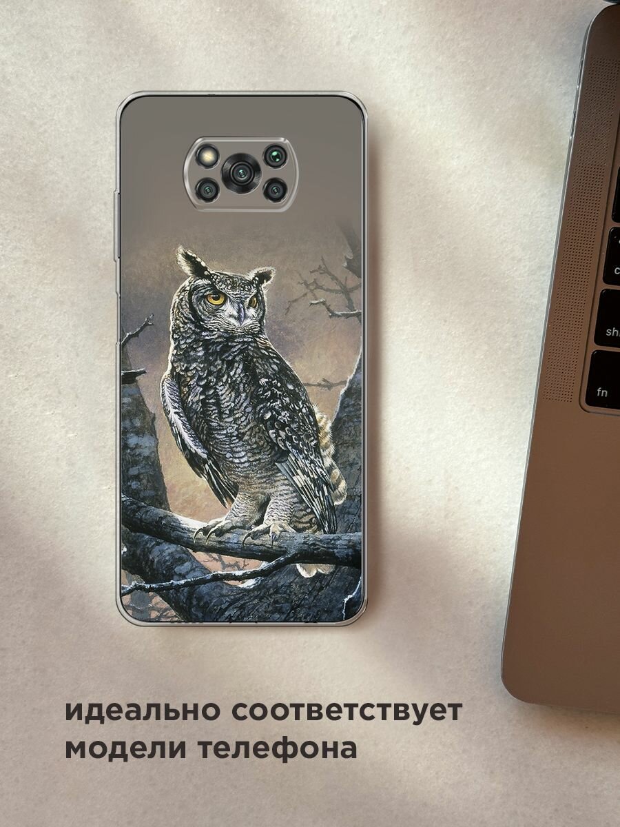 Чехол на Xiaomi Poco X3/X3 Pro / Поко X3/X3 Pro с принтом "Сова арт 5" — фото 1