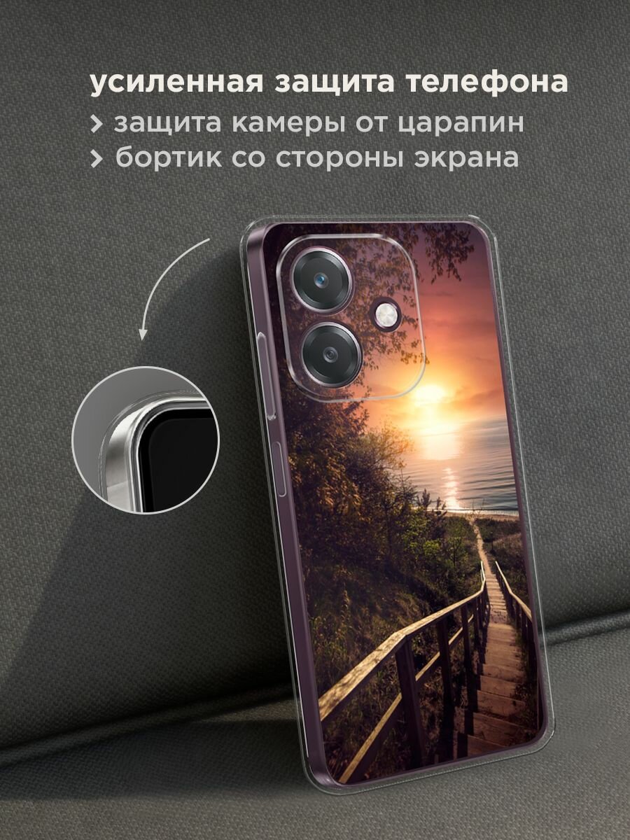 Силиконовый чехол на Oppo A3/A3x / Оппо А3/A3x с принтом "Мост у воды" — фото 1