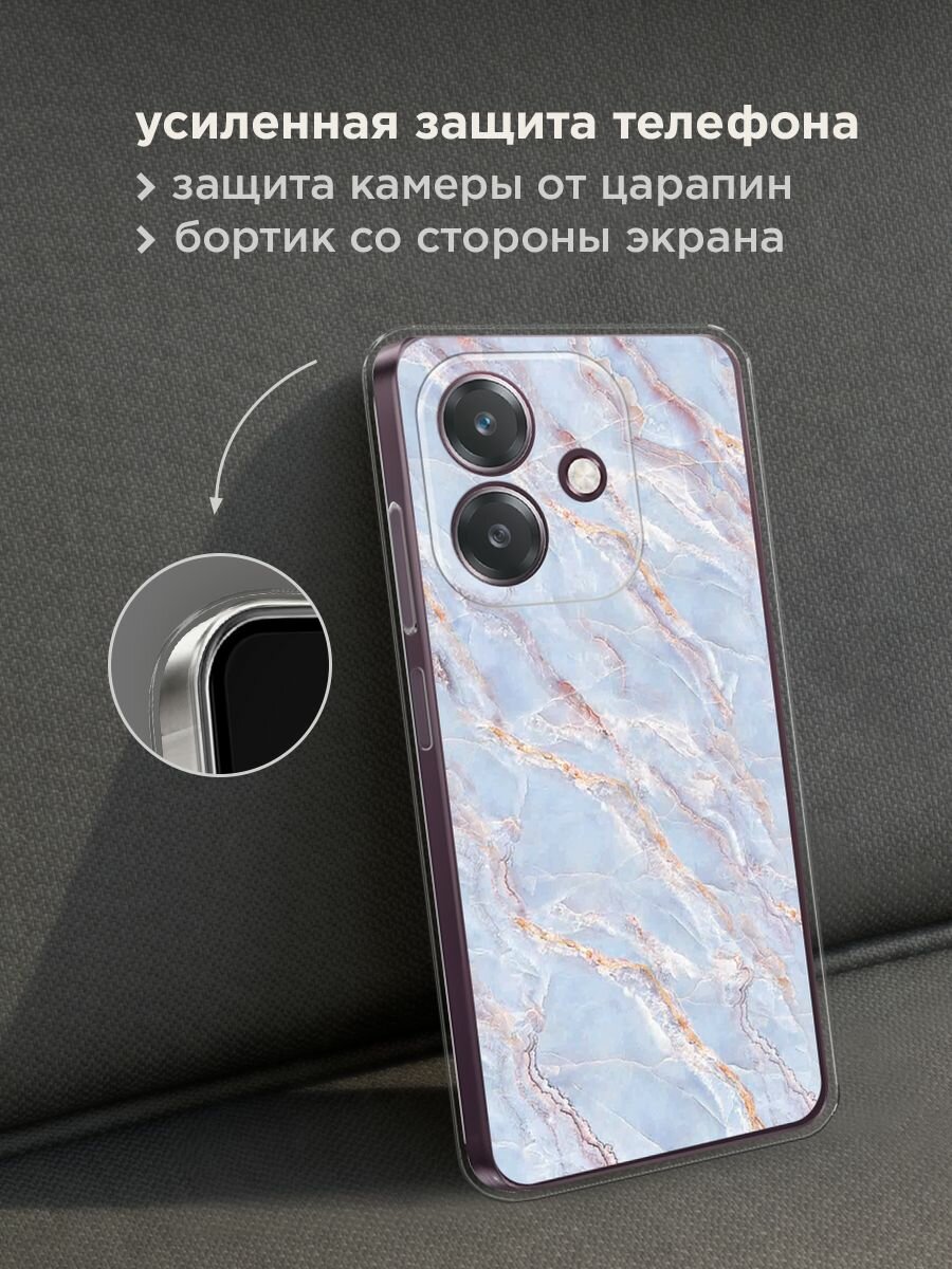Чехол на Oppo A3/A3x / Оппо А3/A3x с принтом "Сиреневый мрамор" — фото 1