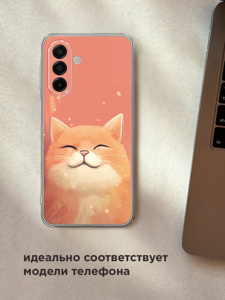 Чехол на Samsung Galaxy A17 / Самсунг А17 с принтом "Довольный рыжий котик" — фото 1