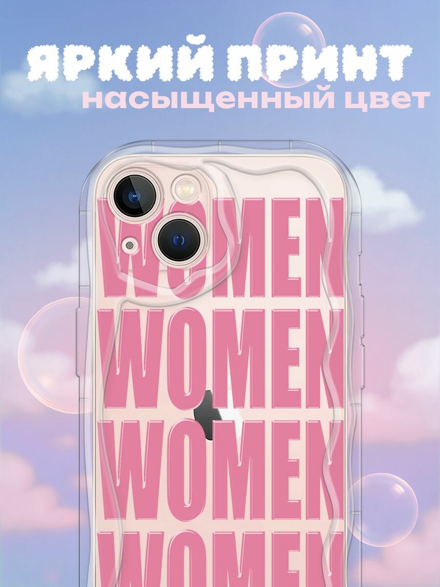 Чехол на Apple iPhone 13 / Айфон 13 с принтом WOMEN 2, прозрачный — фото 1