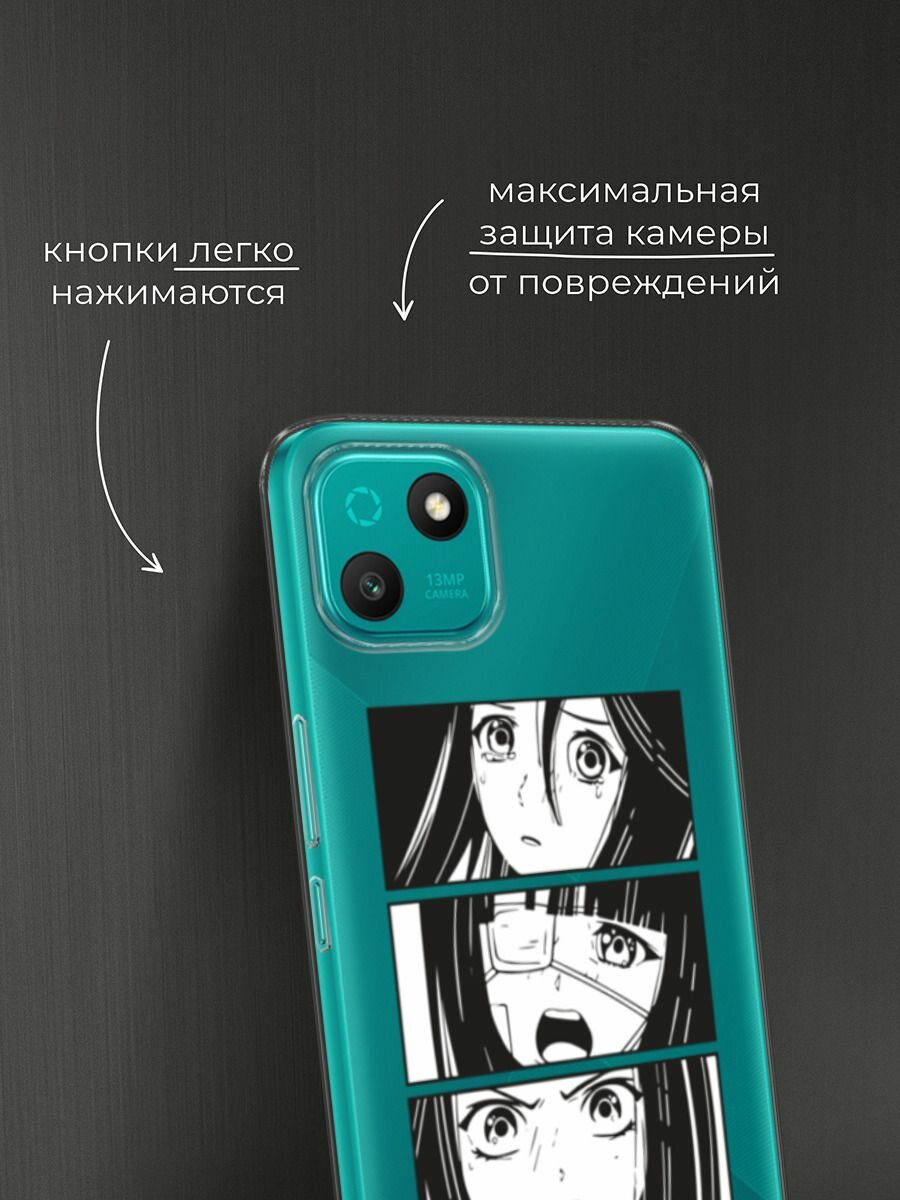 Чехол на Wiko T10 / Вико Т10 с принтом "Tokyo girls", прозрачный — фото 1