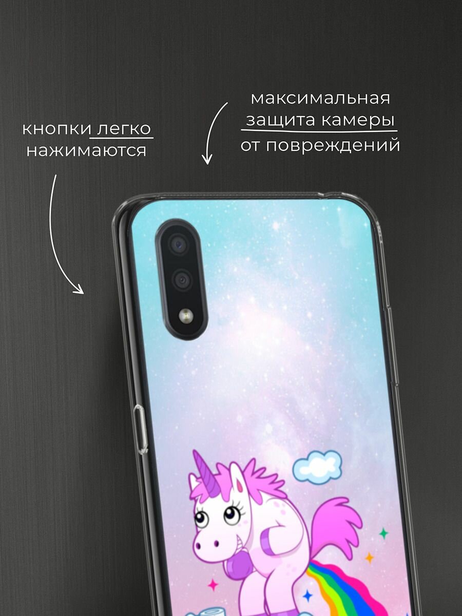 Чехол на Samsung Galaxy A01 / Самсунг Гэлакси А01 с принтом "Единорог какает" — фото 1