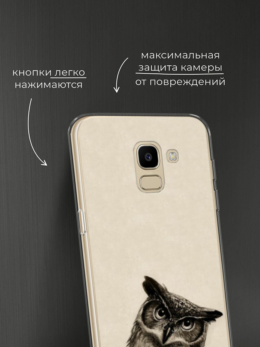 Чехол на Samsung Galaxy J6 2018 / Самсунг Галакси Джей 6 2018 с принтом "Сова" — фото 1