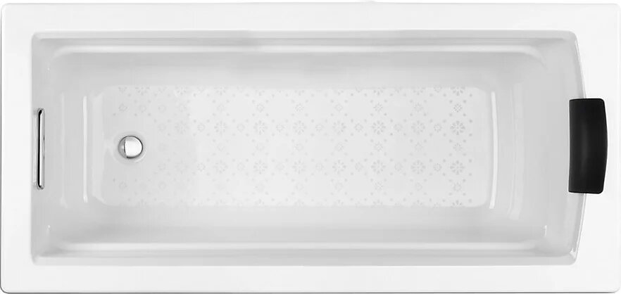 Чугунная ванна Jacob Delafon Archer E6D904-0 без опоры 170x80, 230 л, встраиваемая, прямоугольная, белая, глянцевая, антискользящее покрытие, в современном стиле