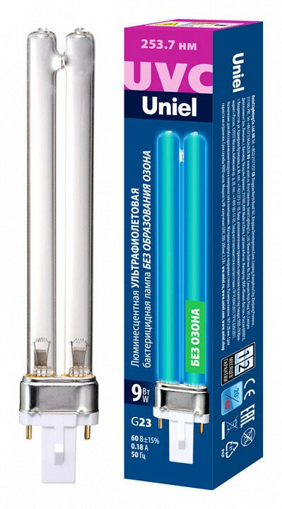 Лампа бактерицидная Uniel G23 9Вт K UL-00007440