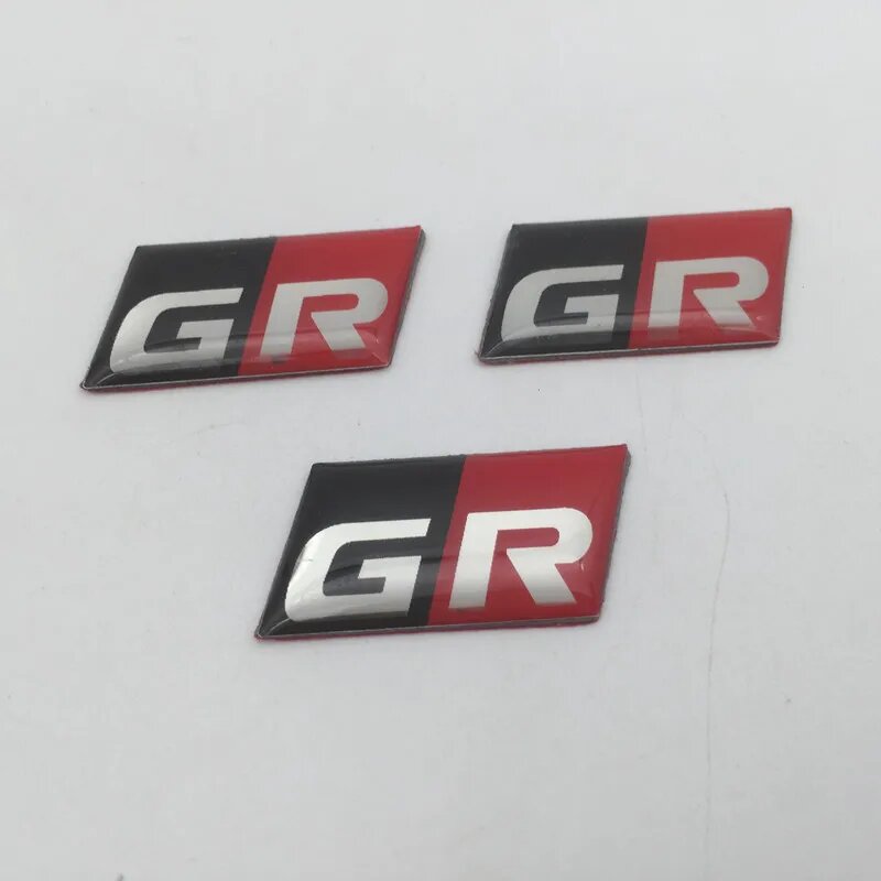 1 шт. 3D для логотипа GR 28 мм x 15 мм, эмблема автомобиля, центральный значок рулевого колеса, наклейка на руль, наклейка, Стайлинг, автоаксессуары