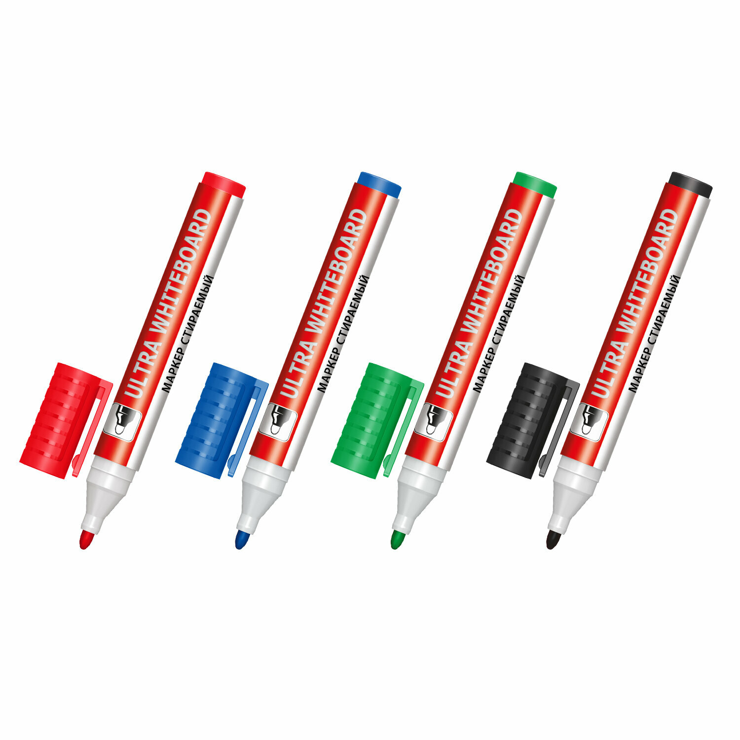 Brauberg Маркеры стираемые для белой доски 4 цвета Ultra WhiteBoard Marker 3 мм 152635