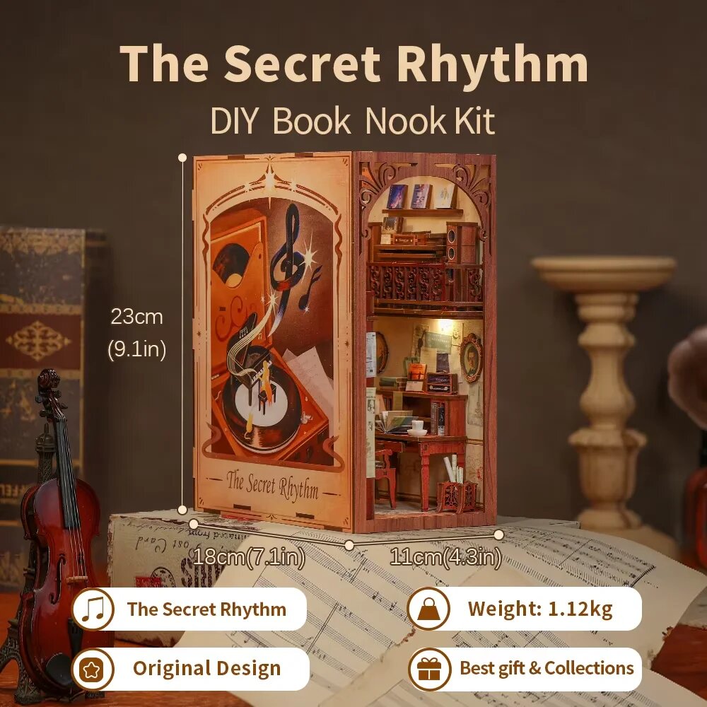 CUTEBEE 3D деревянный музыкальный книжный уголок