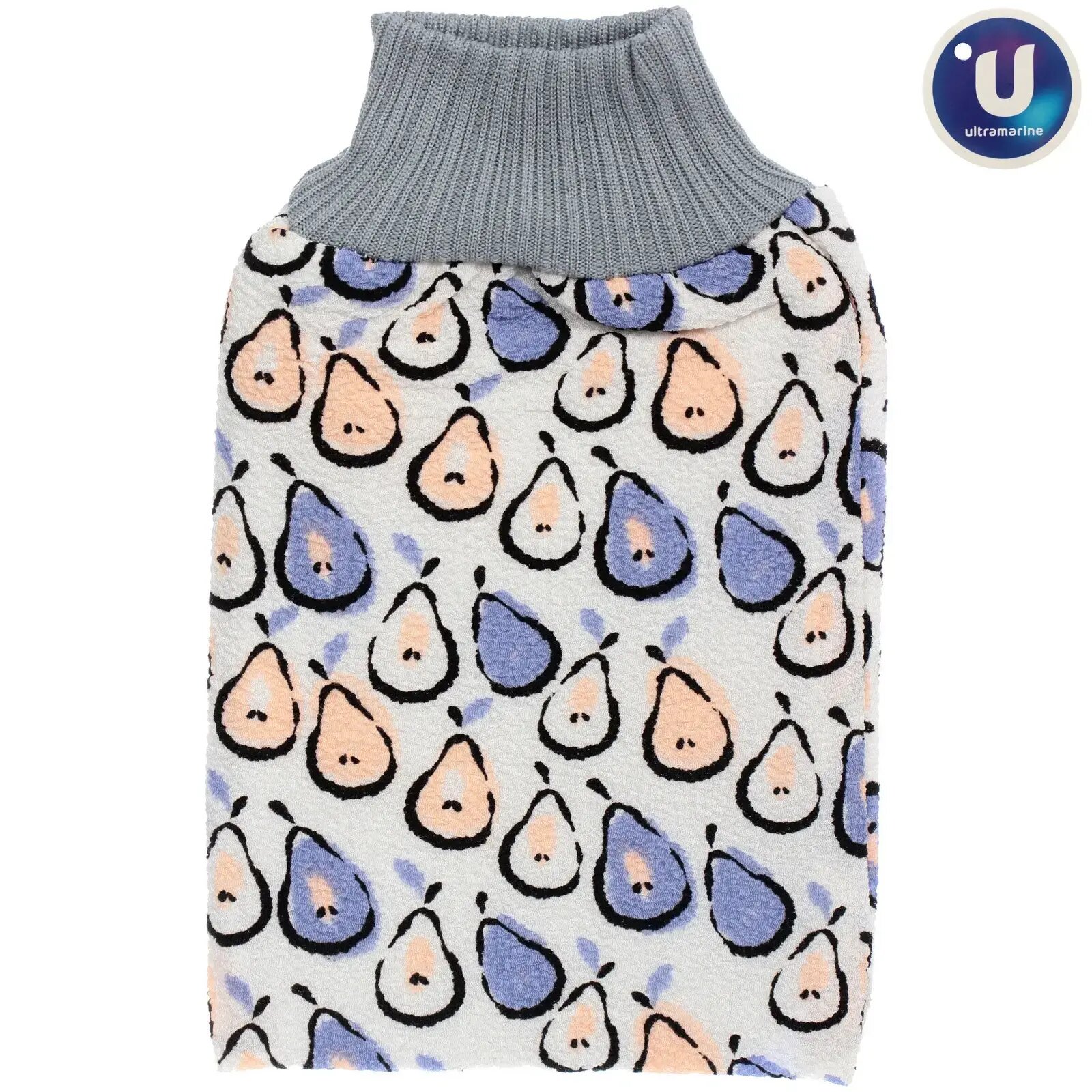 Мочалка-варежка скрaбирующая «Premium - DEPALMA», белая/фиолетовая, 22.5х14.5см