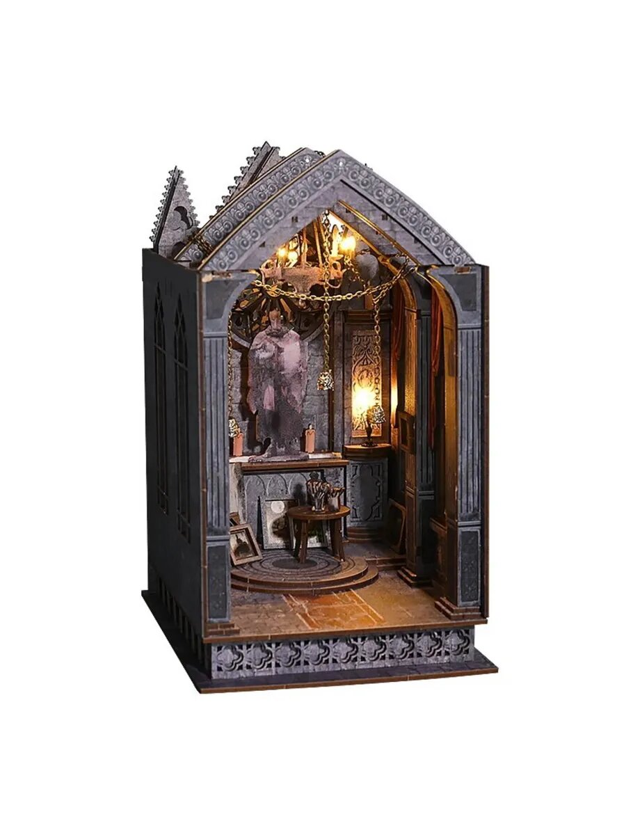 Книга-конструктор "Старинный замок ведьмака", деревянная, для моторики, для взрослых и детей