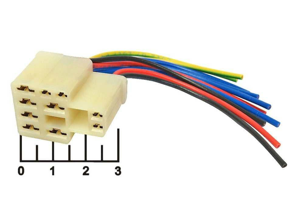 Разъем 10pin гнездо 6*6.3мм + 4*2.8мм на проводе 13см (КЛ057-1)