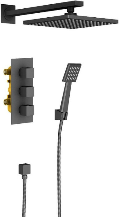 Душевой комплект Timo Tetra-Thermo SX-0179/03SM черный, С внутренней частью