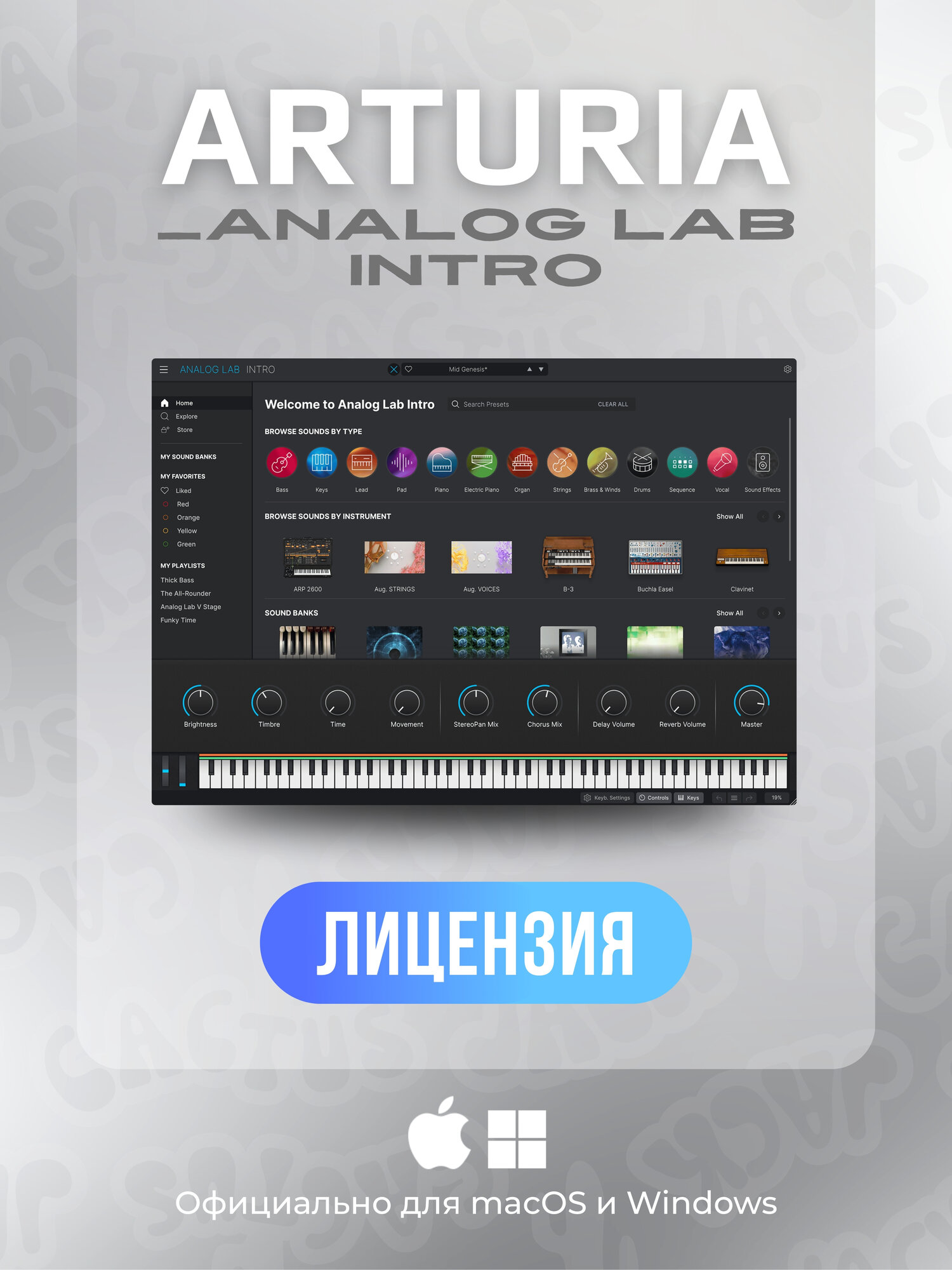 Arturia Analog Lab Intro (лицензионный ключ) для ПК, Windows & macOS