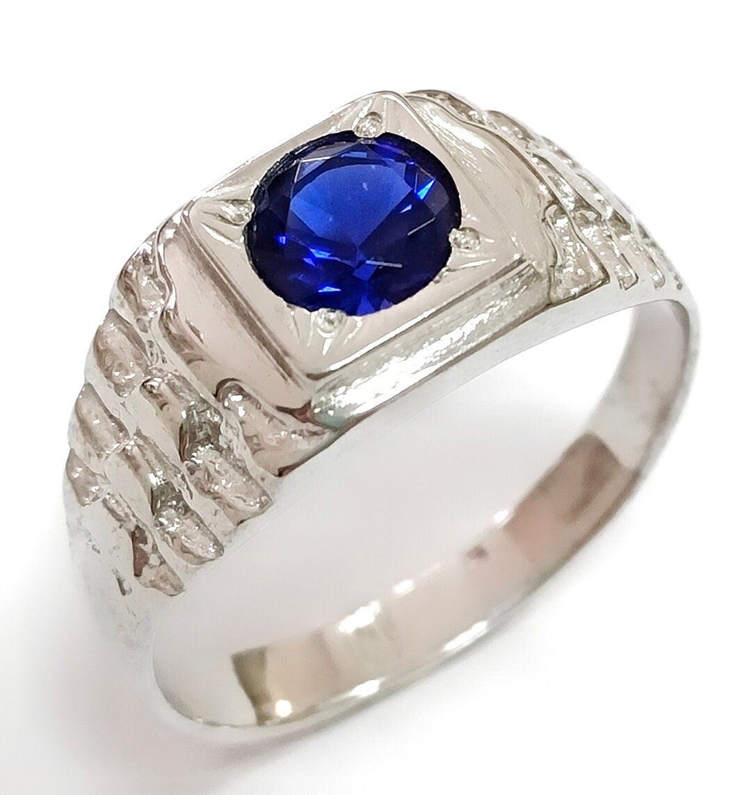 Печатка, серебро, 925 проба, родирование, нанокристалл