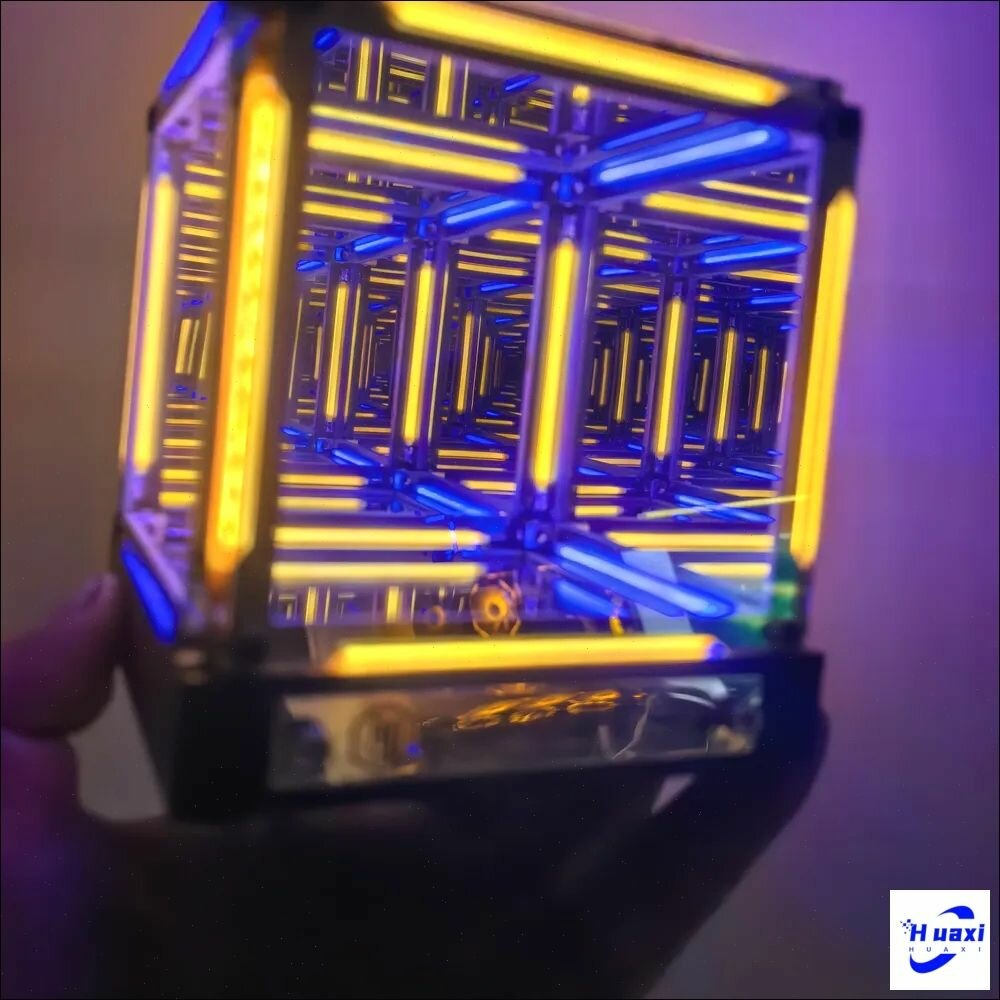 Электронная игра, настольная технология, атмосферный свет, четырёхмерный космический гиперкуб, креативный настольный ночник