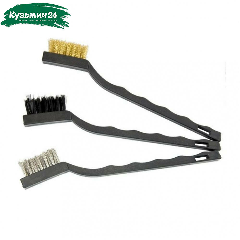 Набор щеток Кедр 152-0003, металл, пластиковая ручка, в упаковке 3 штуки