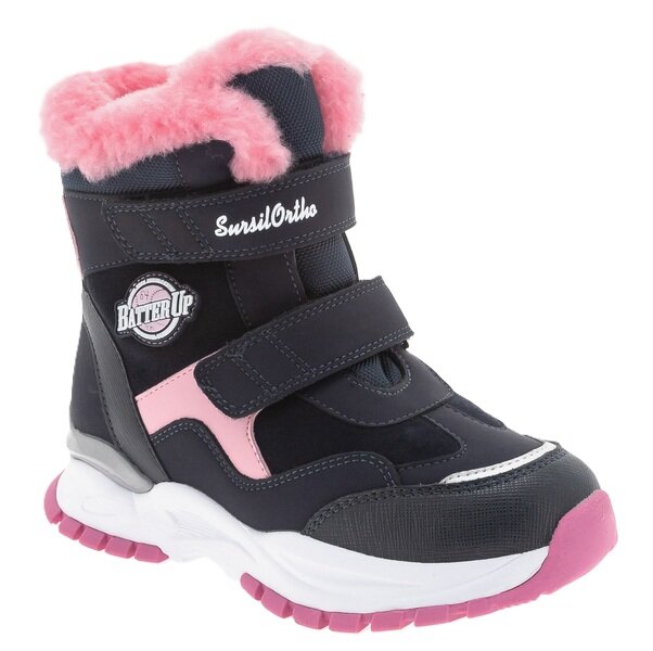 Обувь сурсил ортопедическая малосложная детская (ботинки шерсть) арт. A35-231 синий/розовый р.35