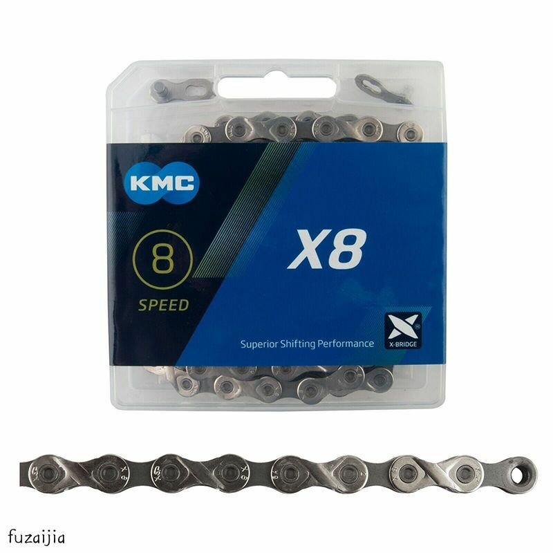 KMC X8 116/118L 8-скоростная велосипедная цепь серебристо-серого цвета, аксессуары для переключения передач, подходящие для Campy SRAM Shimano