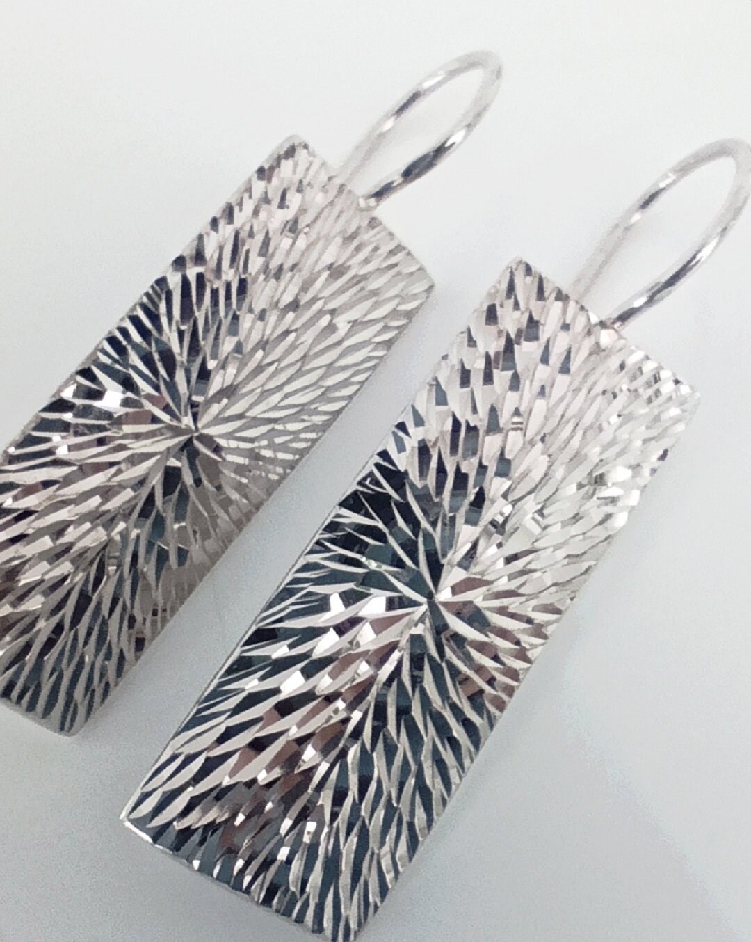 Серьги, серебро, 925 проба, родирование