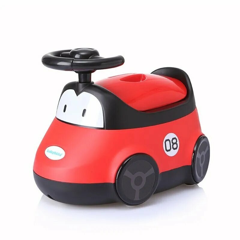 Горшок детский "Мультяшная машинка", съемный, красный, легко моющийся