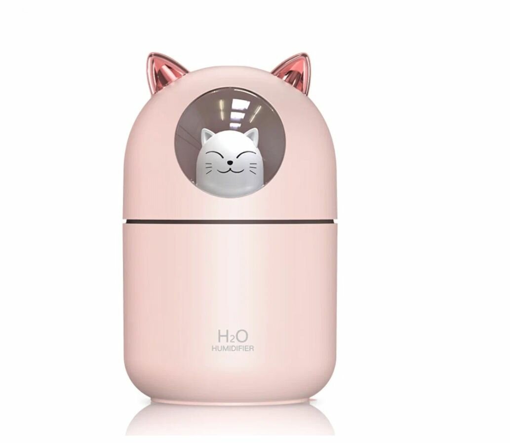 Увлажнитель с ночником MyРads М153-506 для очистки воздуха, оригинальный полезный подарок со вкусом (милый розовый кот)