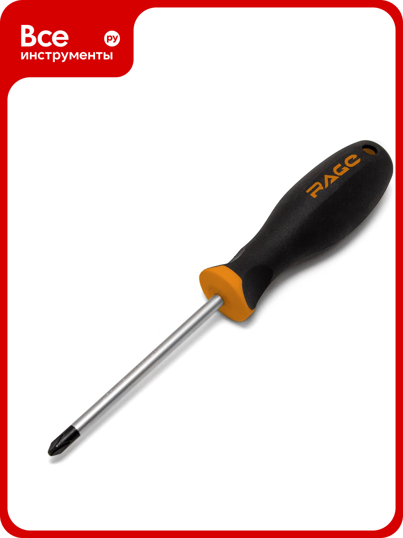 Отвертка RAGE by VIRA крестовая c магнитным наконечником PH2 x 100 391100