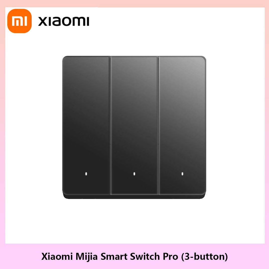Умный выключатель Xiaomi Media Smart Switch PRO BLUE Mesa single zero fire(трехкнопочный) XMQBKG06LM(Mihome APP)